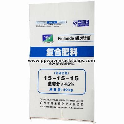 China Polypropylene Woven Fertilizer Packaging Bags 50x84cm 105g/m² with BOPP Lamination and Flexo Printing for sale