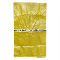 China Yellow Woven Polypropylene Sugar Packing Bags 51x76cm 70g/m² Biodegradable 25kg Capacity for sale