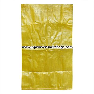 China Yellow Woven Polypropylene Sugar Packing Bags 51x76cm 70g/m² Biodegradable 25kg Capacity for sale