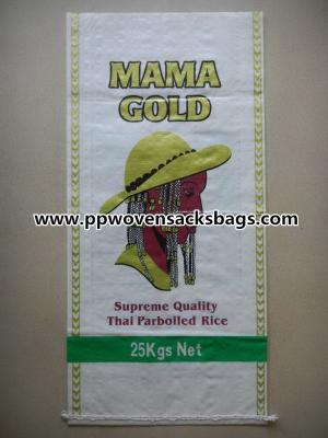 China 25kg BOPP Laminated PP Woven Rice Bags - 68g Weight, 17.5x29.5 Inch Dimensions with Multi-Color Printing for sale