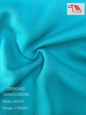 China Breathable Moisture Wicking Polyester Fabric Weft Knit Pique Mesh 175GSM for Polo Shirts for sale