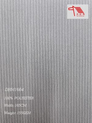 China 155GSM Moisture Wicking Fabric Small Hole Vertical Stripe Breathable for Sportswear for sale