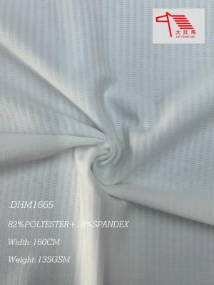 China Transverse Mesh 82% Polyester 18% Spandex Fabric 135GSM 4 Way Stretch for Sportswear for sale