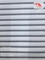 China Two Tone Horizontal Stripe Polyester Spandex Fabric 185GSM 4 Way Stretch Black Yarn for sale