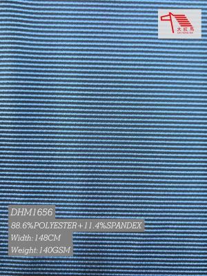 China 140GSM Cationic Polyester Spandex Fabric Permanent Two Tone Stripes Moisture Wicking 4 Way Stretch for sale
