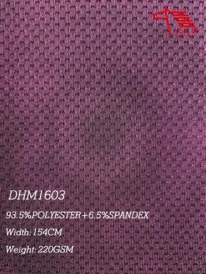 China Polyester Spandex Jersey Fabric 220GSM Butterfly Aperture Mesh Moisture Wicking for Sportswear for sale