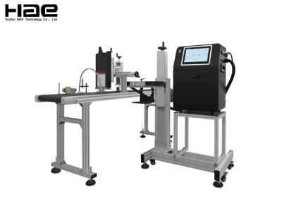 China White UV Ink Online Continuous Inkjet Printer Code Machine With Conveyor for sale