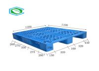 China Single Face Rackable Plastic Pallets , Warehouse Plastic Pallet 3/6 Runners For Flat Ground for sale