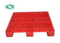 China Single Face Rackable Plastic Pallets , Warehouse Plastic Pallet 3/6 Runners For Flat Ground for sale