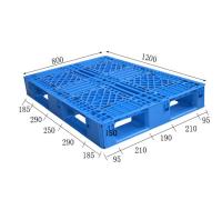 China Six Runners Steel Reinforced Plastic Pallets 1200 X 1000 Perforated Surface Vented Top for sale