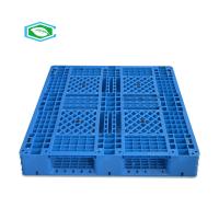 China Six Runners Steel Reinforced Plastic Pallets 1200 X 1000 Perforated Surface Vented Top for sale