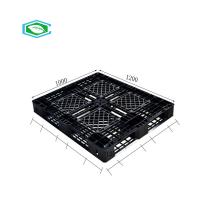 China 1200 x 1000 Plastic Standard Pallets Black , HDPE Plastic Pallets Disposable for sale