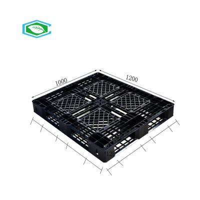 China 1200 x 1000 Plastic Standard Pallets Black , HDPE Plastic Pallets Disposable for sale