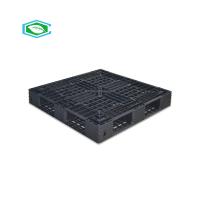 China 1200 x 1000 Plastic Standard Pallets Black , HDPE Plastic Pallets Disposable for sale