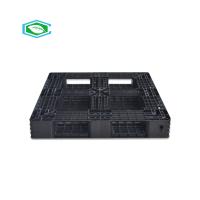 China 1200 x 1000 Plastic Standard Pallets Black , HDPE Plastic Pallets Disposable for sale