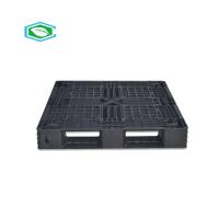 China 1200 x 1000 Plastic Standard Pallets Black , HDPE Plastic Pallets Disposable for sale