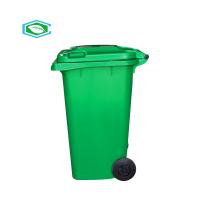 China Plastic 50 Gallon Trash Can 240 Liter Cover Green Color Reinforced Bottom Structure for sale