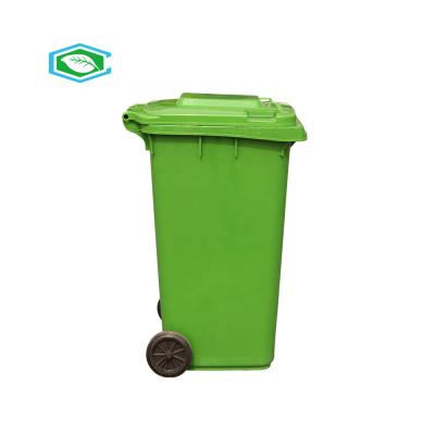 China 100 Liter 20 Gallon Trash Can With Wheels Red Color All Plastic Construction for sale