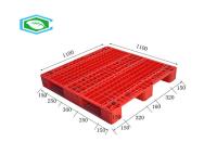 China Reinforced HDPE Three Skid Plastic Standard Pallets With 8 Steel Tubes Inside For Rack for sale