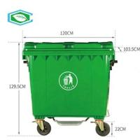 China Out Door Trectangular Recycle 50 Gallon Waste Bins All Purpose With Wheels for sale