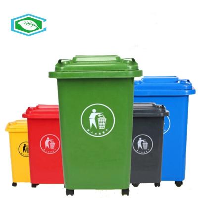 China Rolling Plastic 26 Gallon Trash Can With Wheels And Lid For Public Use for sale