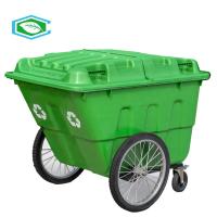 China Customized 50 Gallon Trash Can Heavy Duty Hand Wheeled Plastic Garbage Can for sale