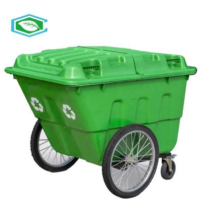 China Customized 50 Gallon Trash Can Heavy Duty Hand Wheeled Plastic Garbage Can for sale