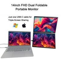 China 60Hz IPS Portable Triple Dual Screen Monitor For Laptop 178 degree for sale