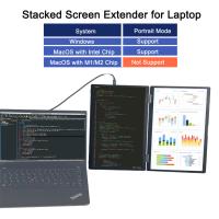 China Extended Laptop Portable Multi Monitor Foldable Dual Monitor 14 Inch 250nit for sale