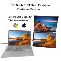 China 60Hz Refresh Rate Portable Monitor Dual Screen with Mini HDMI Connectivity Weighs 16000g for sale