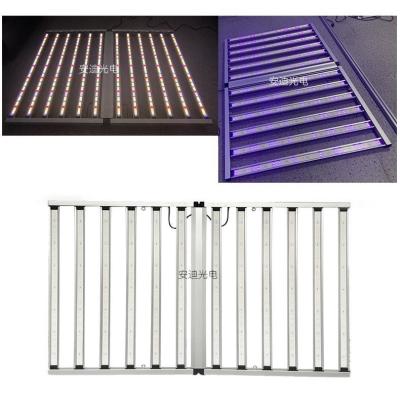 China ANDY Two Channels 1300W Full Spectrum UV 12 Bar LED Grow Light for Commercial Hydroponics Plants CE RoHS FCC ETL DLC for sale