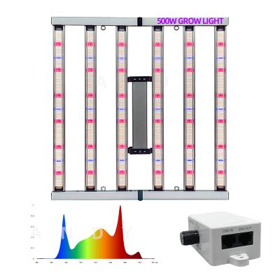 China Indoor 4x4 ft Coverage Dimmable Full Spectrum 500W Led Growing Light Bar for Veg Medical Plant for sale