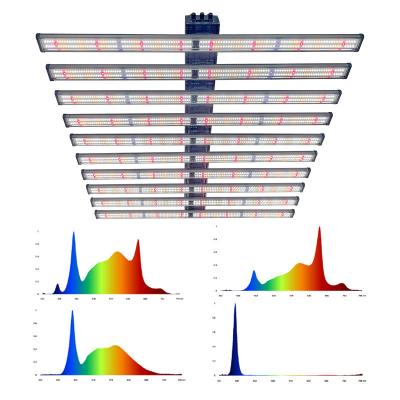 China Detachable UV IR LED Grow Light 1000W 10 Bar Full Spectrum Dimmable Three Channels Daisy Chain for sale