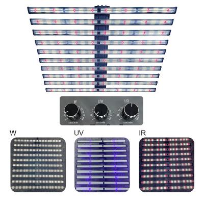 China Three Channels Detachable LED Grow Light 10 Bar Full Spectrum Dimmable LED Grow Lights 1000W for sale