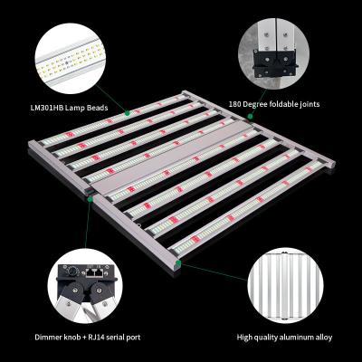 China ANDY Full Spectrum 4×4ft 8 Bar 800W LED Grow Lights Samsung LM301H Chips Plant Lighting for Indoor for sale