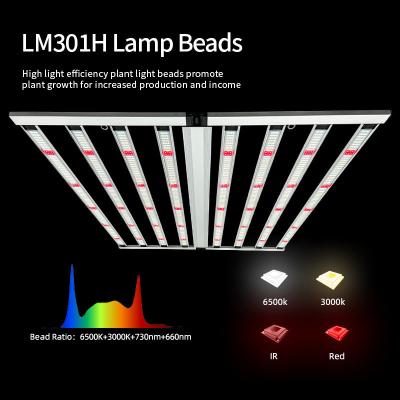 China ANDY Full Spectrum 3.0μmol 4×4ft 8 Bar 800W LED Grow Lights Samsung LM301H Chips for Vegetable Flowers for sale