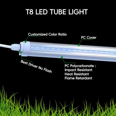 China IP65 LED Grow Light Tubes 6500k 18W 25W 36W T8 4 Foot Plant Grow Light for sale
