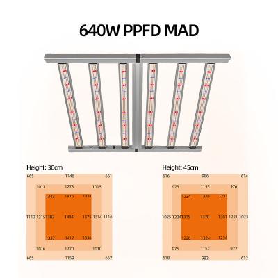 China 4×4ft 640 Watt LED Grow Light Fixture Full Spectrum Factory Supply Samsung LM281B Bar Style Dimmable Greenhouse for sale