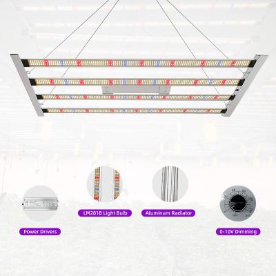 China 4 Bar 400W Full Spectrum Led Grow Light ETL DLC Lm301h Lm301b Lm281B for Veg Fruit Indoor Plants for sale