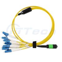 China OM4 12Fiber MPO-LC Optical Patch Cord Low Insert Loss LSZH Jacket for sale