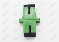 China Green Color Fiber Optic Adapter / SC Apc Simplex Adapter With Metal Clip for sale