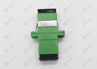 China Green Color Fiber Optic Adapter / SC Apc Simplex Adapter With Metal Clip for sale