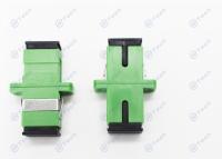 China Green Color Fiber Optic Adapter / SC Apc Simplex Adapter With Metal Clip for sale