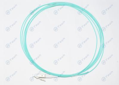 China OM3 LC Fiber Optic Pigtail Simplex 50/125μM 10Gb 0.9mm Aqua Color Good Exchangeability for sale