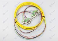China Round Type Fiber Optic Pigtail / FC APC Pigtail 12 Cores Insertion Loss Typical ≤0.2dB for sale
