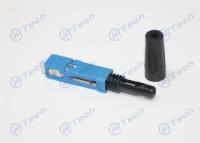 China FTTH Single Mode Fiber Sc Connector , Fiber Optic Quick Connector Blue Color for sale