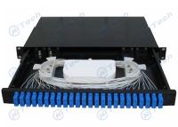 China FC 1U 24 Fiber Optic Patch Panel Black Color Clamp Seal Ring Adjustable for sale