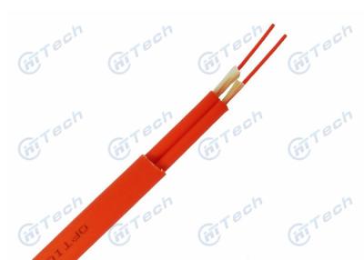 China Duplex Flat Fiber Optic Cable 2 Cores UL Fire Rated OFNR With 900μM Tight Buffer Fiber for sale