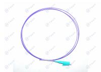 China OM4 LC Fiber Optic Pigtail 0.9mm Purple Color Low Insertion Loss Humidity ≤0.2dB for sale