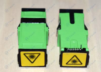 China SC/APC Fiber Optic Adapter Green Color Insertion Loss≤ 0.2dB With Dust Cover ABS Housing for sale